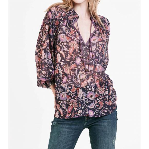 Dear John | Tops | New Dear John Denim Ruffle Neck Blouse In Multi | Poshmark